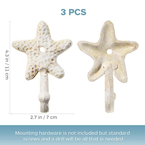Cabilock Curtain Hooks Metal Hangers 3Pcs Decorative Wall Hooks Shape Single Prong Hangers Hooks Cast Iron Coat Hooks Wall Decorations for Bedroom Bathroom Curtain Hooks Wall Hangers Without Nails