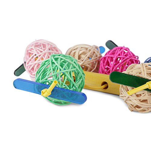 Messar 2 Pack Bird Chew Toys with Bells for Parrots Lovebirds Hanging Cage Toy