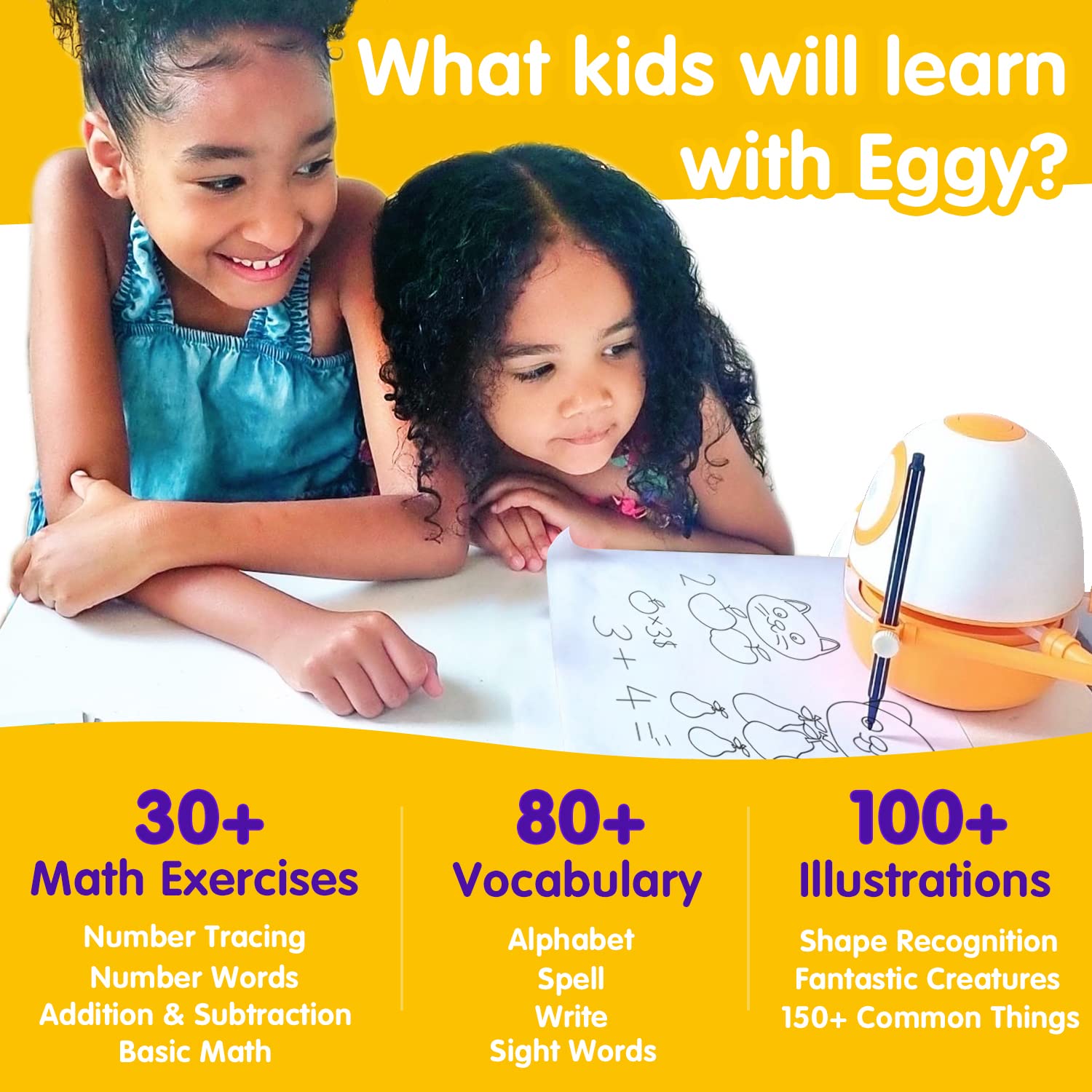 WEDRAW Preschool Learning Educational Toys for 3 4 5 6 7 Year Old Kids, Interactive Talking Robot-Sight Words Math Drawing, Kindergarten Learning Activities Games STEM Toy Gift for Girls Boys 3-7