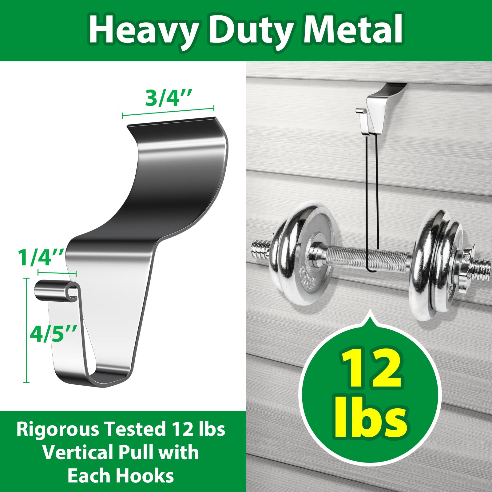Vinyl Siding Hooks (20 Pack), Heavy-duty Stainless Steel Siding Hooks Vinyl Siding Hangers, Low Profile & No Holes Needed Siding Clips for Hanging Wreaths, Welcome Signs, String Lights Outdoor