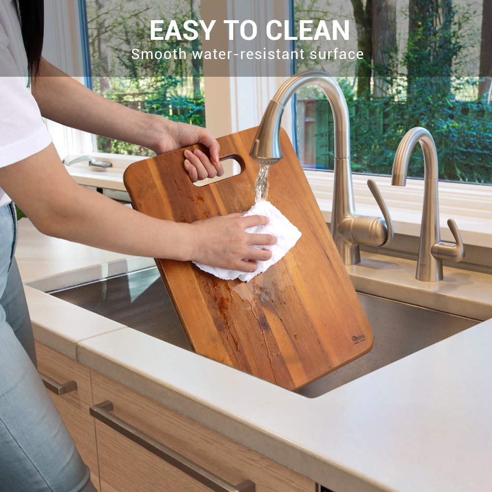 Aidea Wood Cutting Board, Cutting Boards for Kitchen Wood with Handle Large 16x12x0.75Inch