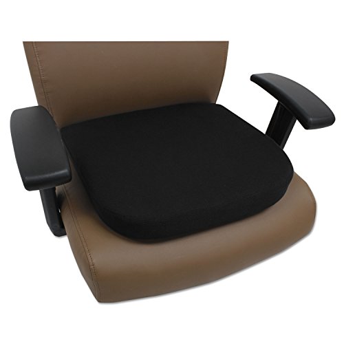 Alera ALECGC511 16.5 in. x 15.75 in. x 2.75 in. Cooling Gel Memory Foam Seat Cushion with Non-Slip Cover - Black