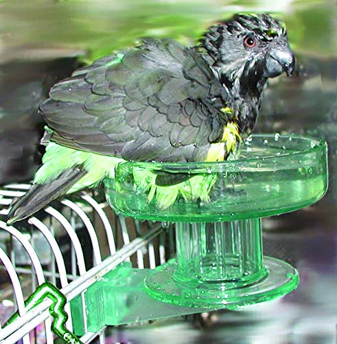 Lixit Quick Lock Bird Cage Bath for Lovebirds, Canaries, Finches, Parakeets, and Cockatiels and Other Small to Medium Feathered Friends (Pack of 2)