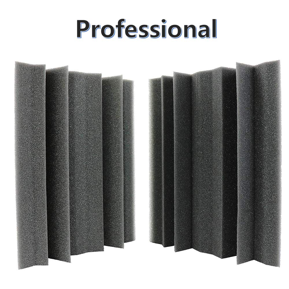 Acoustic Foam Bass Trap Studio Corner Wall 12" X 7" X 7" (4 PACK)
