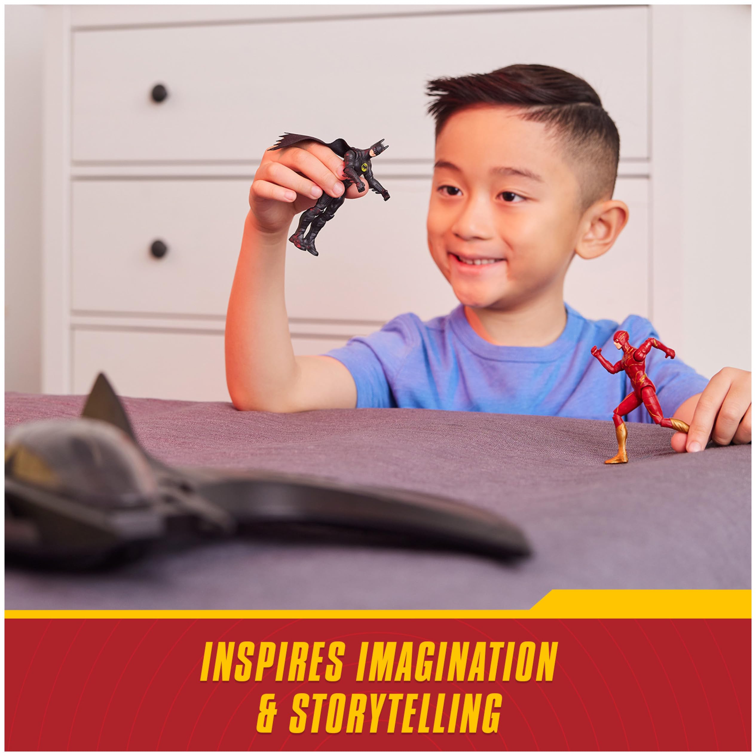 DC Comics, The Flash Batwing Battle Set (Amazon Exclusive)| Supergirl, NAM-Ek, Flash Action Figures, 4-inch | Kids Toys for Boys and Girls Ages 4+