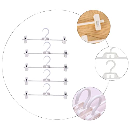 Cabilock Plastic Hangers 10pcs Space- White Clothing for Skirt Clips Drying Pants Pant Slack Plastic Rack Jeans Non- Home Balcony Adjustable Clip Skirts Hangers Slacks Trouser Non Pants Hangers