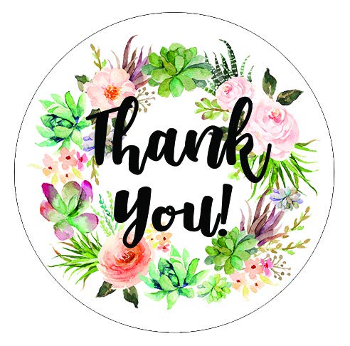 60 Succulent Thank You Stickers 1.5 Inch - Succulent Themed Shower Labels - Succulent Thank You Stickers - Succulent Favors