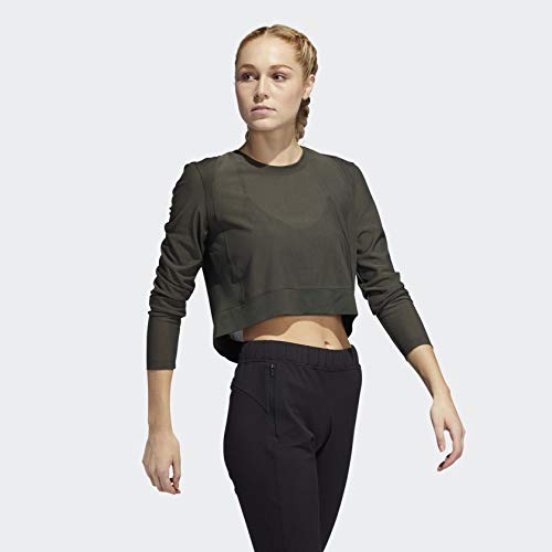 adidas Womens Mesh Basic T-Shirt, Green, X-Small