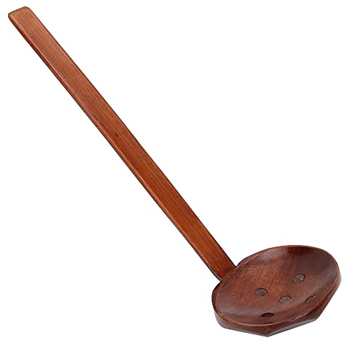 Actaday Cooking Utensils Long Handle Wood Spoon Tableware Set Noodles Soup Spoon with Slotted Spoon Kitchen Kitchenware Tool