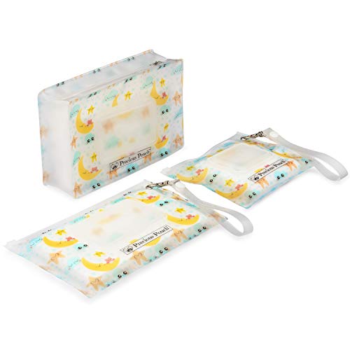 Precious Pouch Best Refillable Wet Wipe Dispensers Portable, Lightweight and Travel Friendly. (Twinkle Little Star, Complete Set - Extra Large, Slim & Mini Pouch)