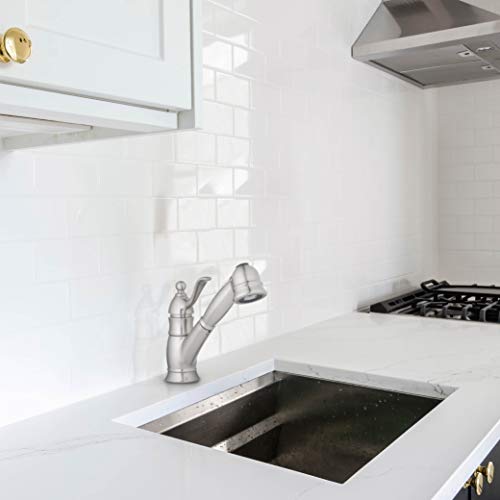 Aqua Vista 23-K81CO-BN-AV Singe Lever Kitchen Sink Faucet, Pull-Out Brushed Nickel