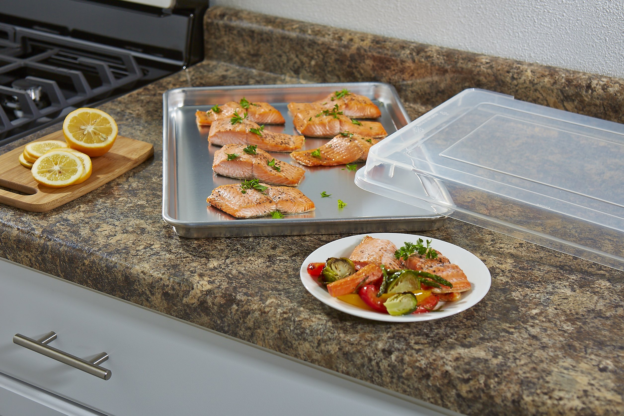 Artisan Professional Classic Aluminum Baking Sheet Pan Set with 18 x 13-inch Half Sheet and Cover