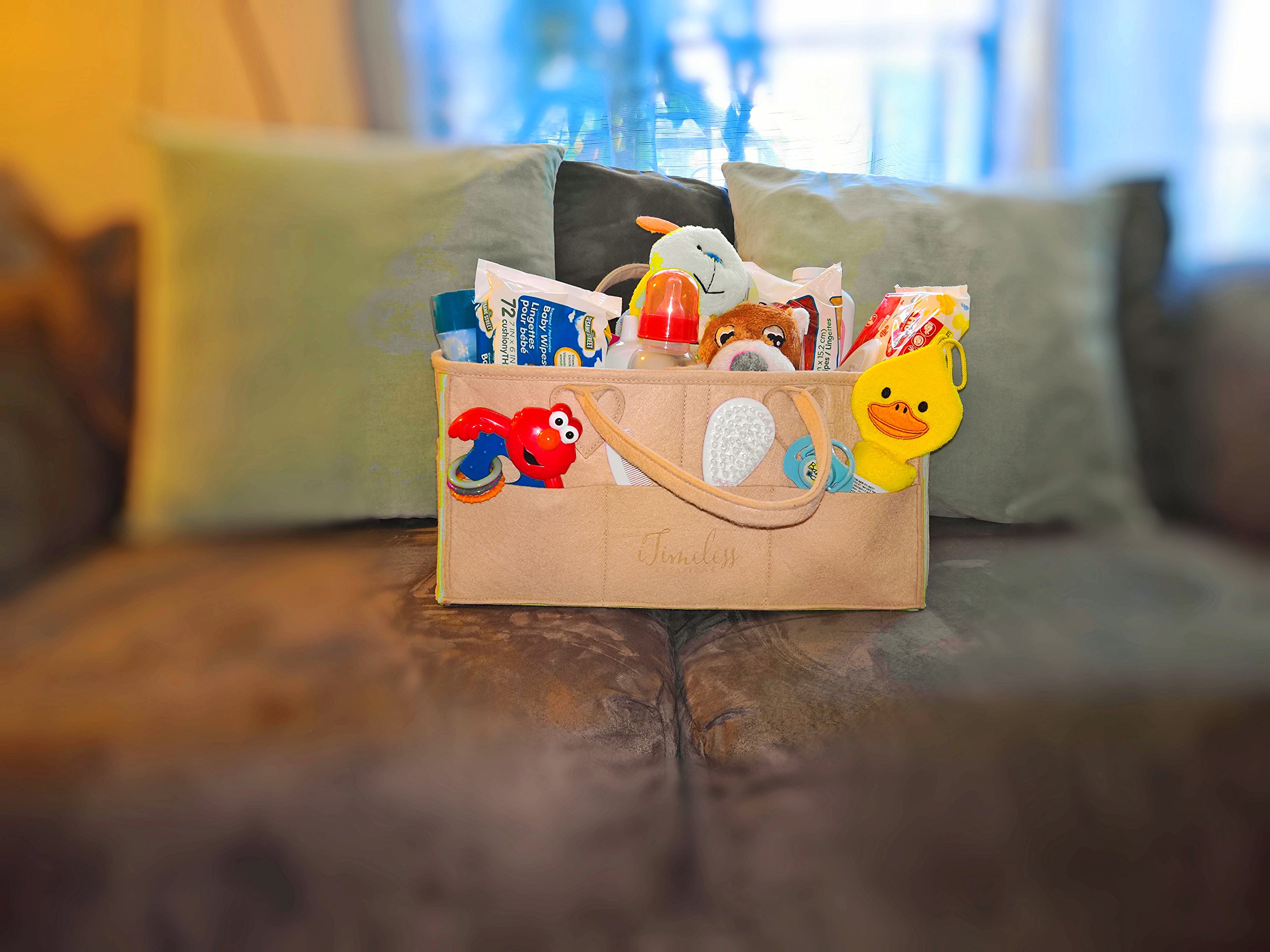 Secure All Caddy | Large Soft Eco-Friendly Nursery Organizer Diaper Caddy for Baby Needs, Arts, Office & School Supplies, Knitting, Sewing Supplies, Car Organization & More (1 Caddy)