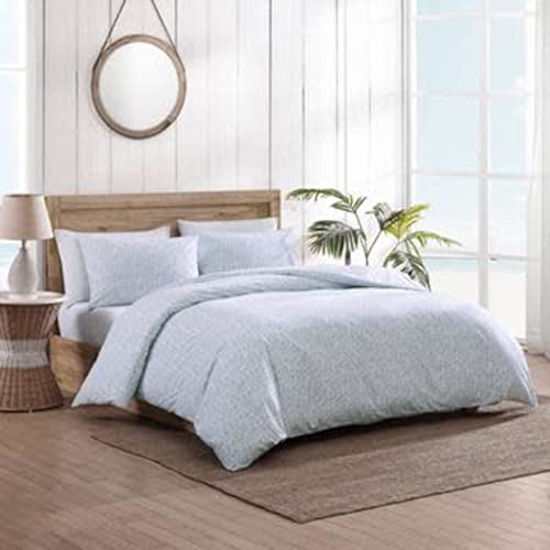 Tommy Bahama- Queen Duvet Cover Set, Reversible Cotton Bedding Set with Matching Shams, Coastal Home Décor (Koya Bay Blue, Queen)