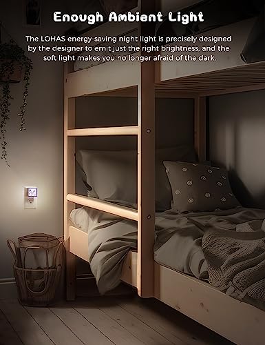 LOHAS Butterfly Night Light for Kids [2-Pack], Girls LED Wall Decor, Plug into Wall Lights, Dusk-to-Dawn Sensor, Cute Nursery Plug in Nightlight, for Kids Room, Bathroom, Bedroom Décor, Children Gift