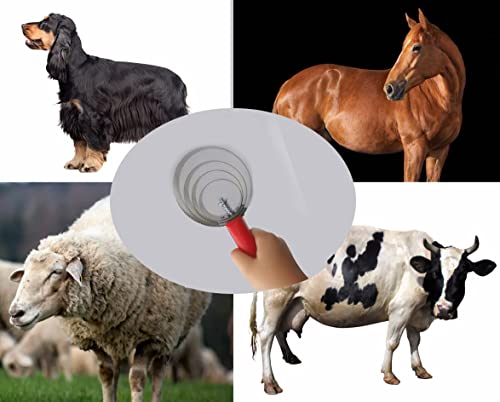 Chyugui Horse Brush Scraper Reversible Curry Comb,Livestock Shedding Comb for Cattle Cow,Stainless Steel Shed Comb Shedding Blade for Dogs,4 Rings + 6 Rings 2 Pieces Set