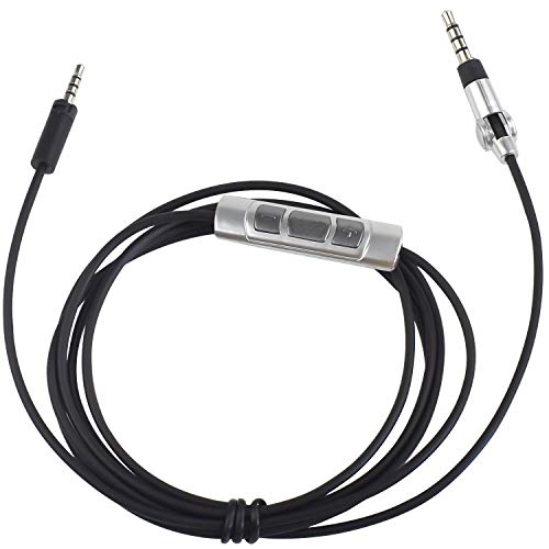 Replacement Audio Cable Cord with Microphone Volume Control Compatible with Sennheiser Momentum 1.0 Momentum 2.0 On-Ear Wireless Headphones (Black)