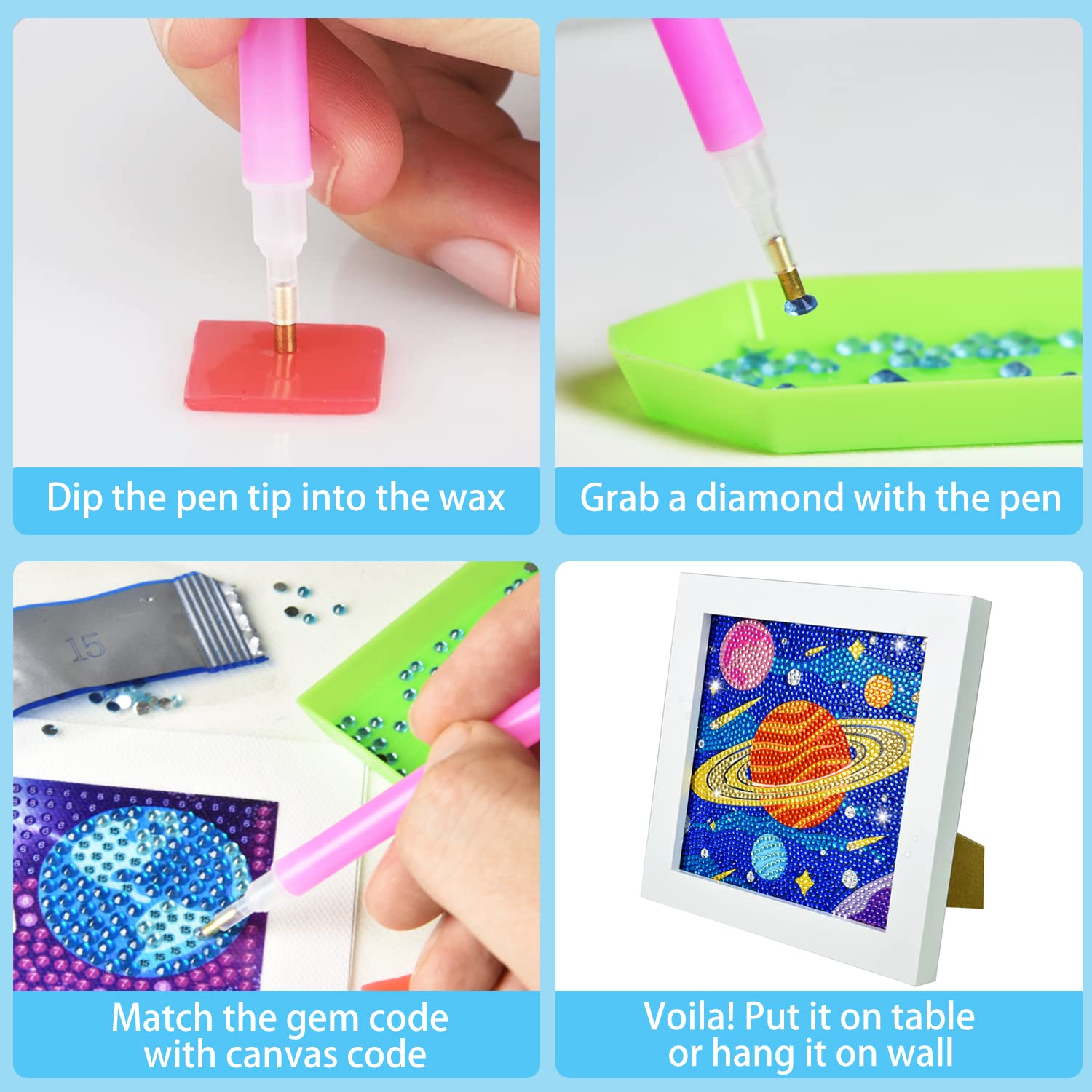 Aclarastra Space Diamond Art for Kids