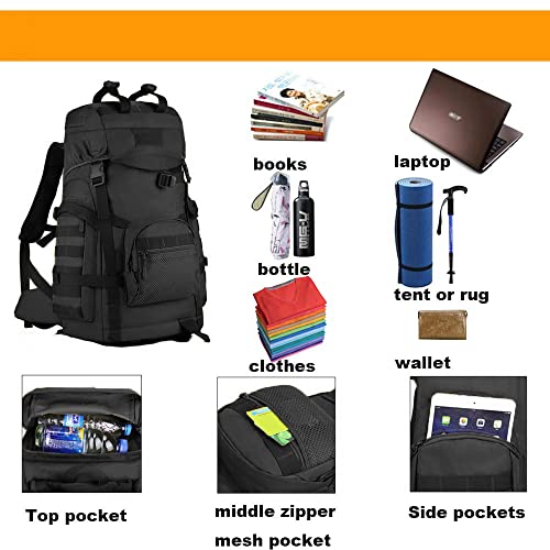 4land Big Camping Backpack for Men, Extra Large Hiking Backpack for Travel, 60L70L85L Oversized Waterproof Military Rucksack