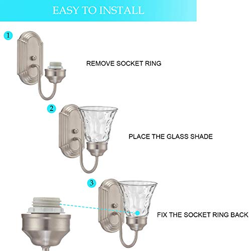 Ciata Lighting Traditional Bell Glass Shade Replacement Shade for Fan/Wall fixtures Shade Pack of 6 (Clear)