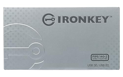 Kingston Ironkey S1000 128GB Encrypted USB Flash Drive On-Device Cryptochip FIPS 140-2 Level 3 Multi-Password Security Options IKS1000B/128GB