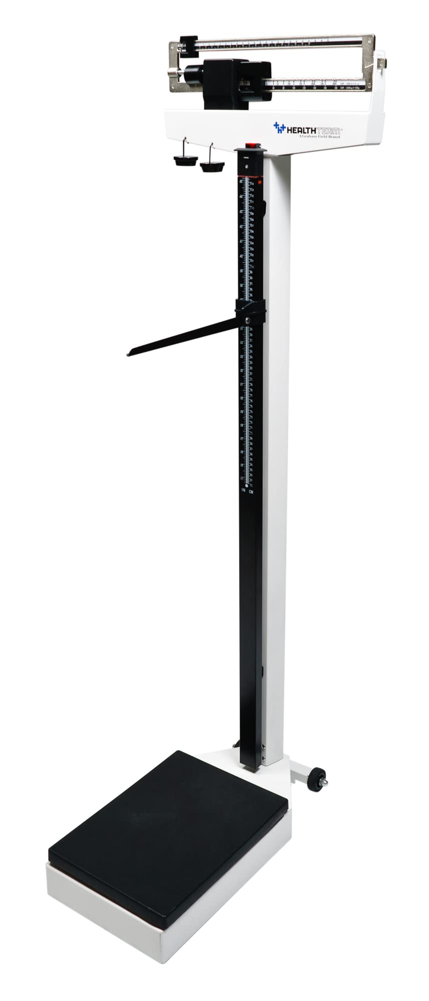 HealthTeam Physician Mechanical Beam Scale with Height Rod, Up to 490 lb. Body Weight, HT485