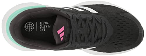 adidas Women's Response Super 3.0 Sneaker, Carbon/White/Pulse Mint, 9