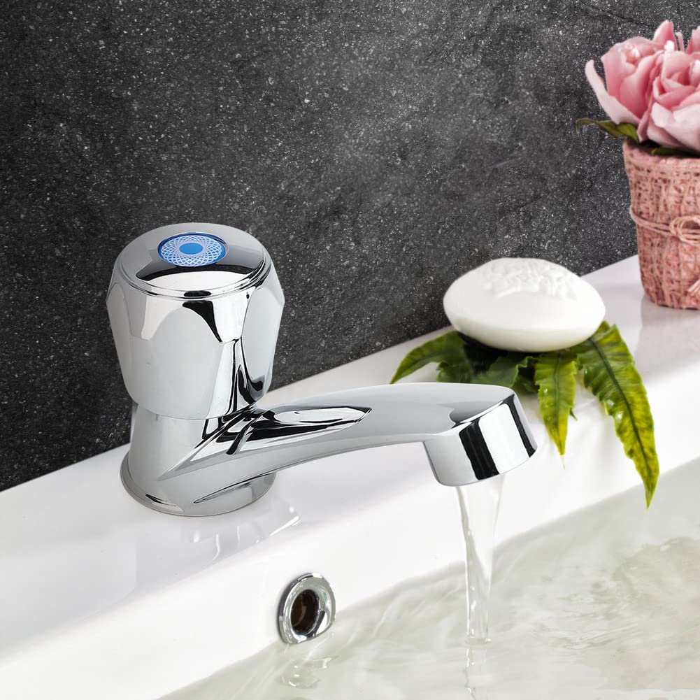 Basin Single Cold Faucet, ABS Plastic Single Handle Water Nozzle Cold Water Tap Lavatory Basin Bath Sink Vanity Faucet for Bathroom Basin Kitchen Sink Rest Room Bathtub, G1/2(20mm)