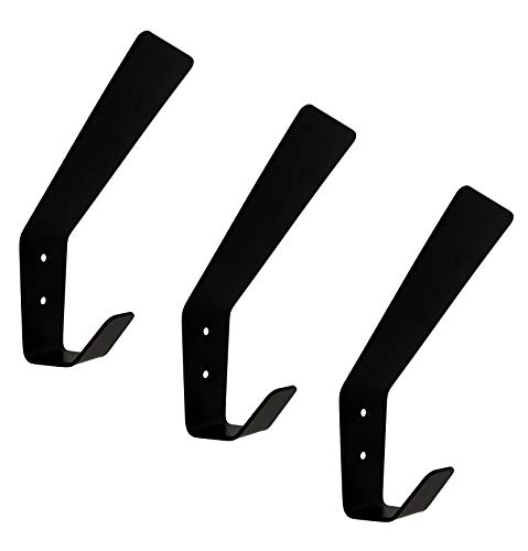 Tetra-Teknica Home Essentials Metal Wall Hook, Matte Black, 3 Pack