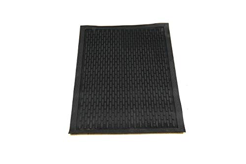 Indoor/Outdoor Hose-Wash Ribbed Design Non-Slip Rubber 2x3 Modern Entryway Mat for Entryway, Patio, Backyard, Garage, 24" x 36", Black Ribbed