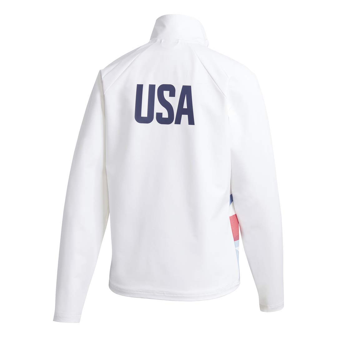 adidas womens USA Volleyball Warm-Up Jacket White/Navy/Team Power Red Medium