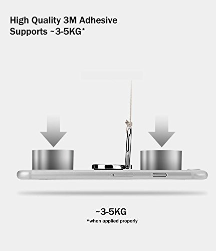 Phone Ring Finger Holder, Stand, Mirror - MAXIMEST 360 Rotation Grip and Kickstand Accessory, Compatible with All Smartphones, iPhone, Samsung Galaxy S, Note, Z Fold, Flip, Tablets, iPad (Gloss Black)