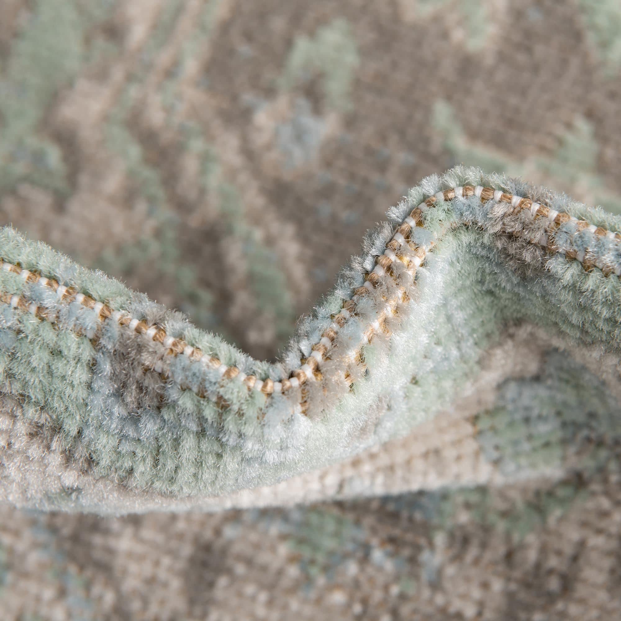 Unique Loom Whitney Collection Area Rug - Milano (7' 10" Square, Mint/ Ivory)