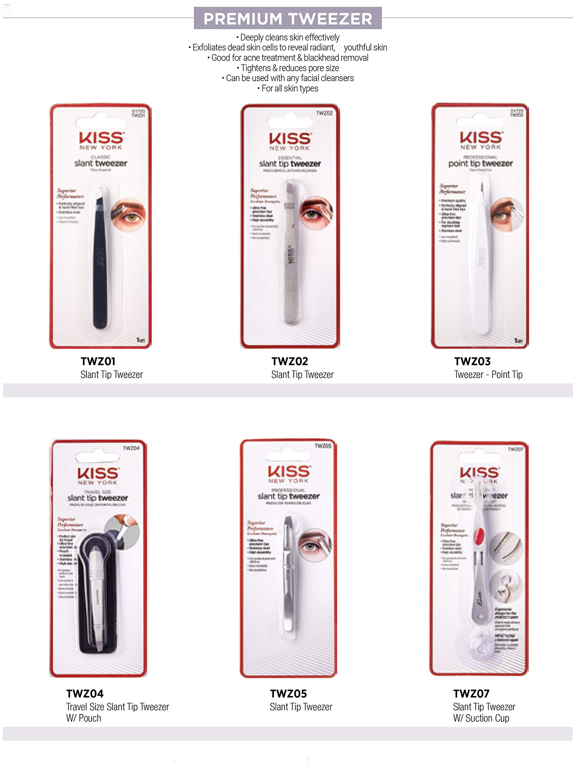 Kiss New York Tweezer Premium Precision Slant Tip TWZ01