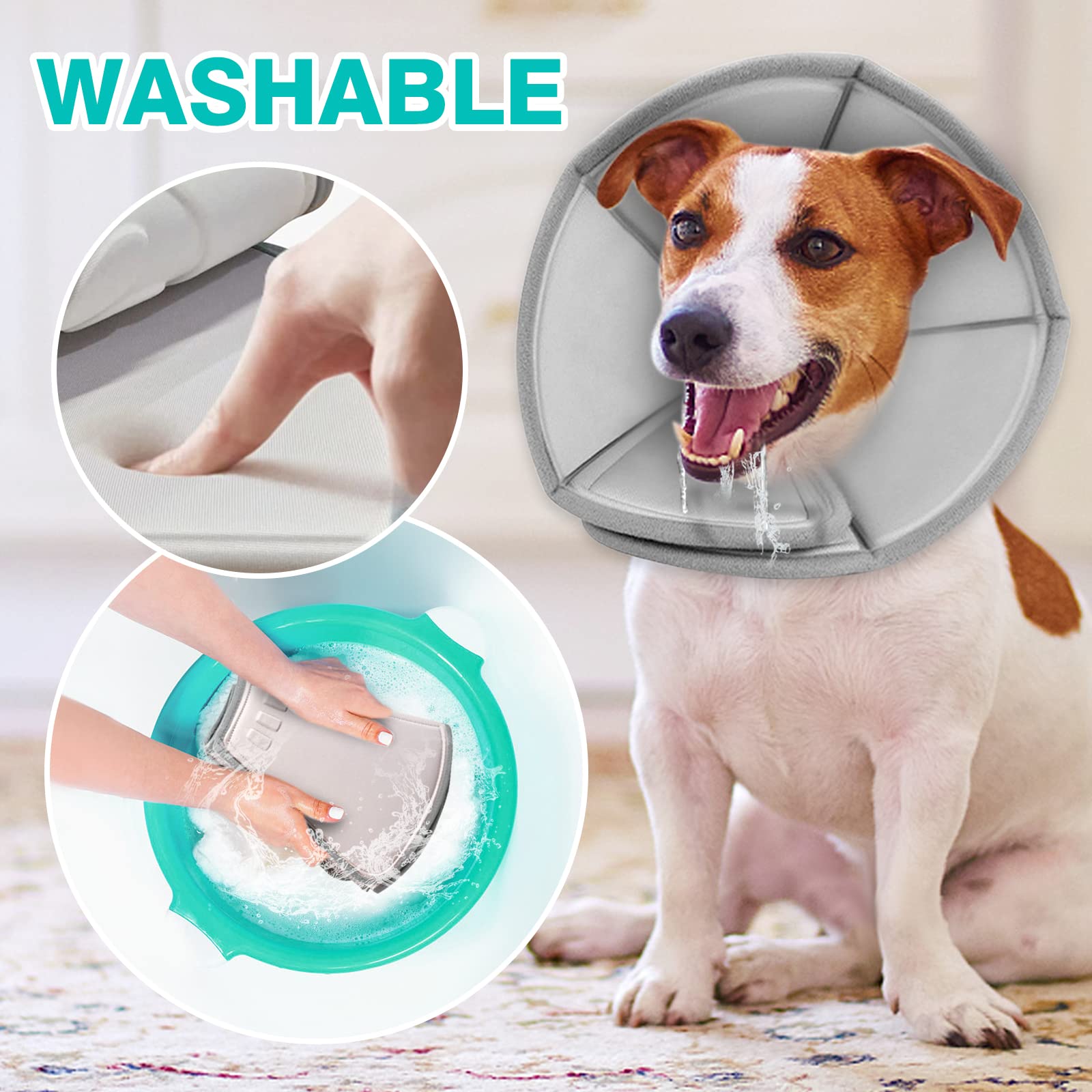 Soft Dog Cone Pet Cone Dog Recovery Collar Cone for Dogs After Surgery,Adjustable Dog Cone Collar for Large Medium Small Dogs Elizabethan Collar (L)
