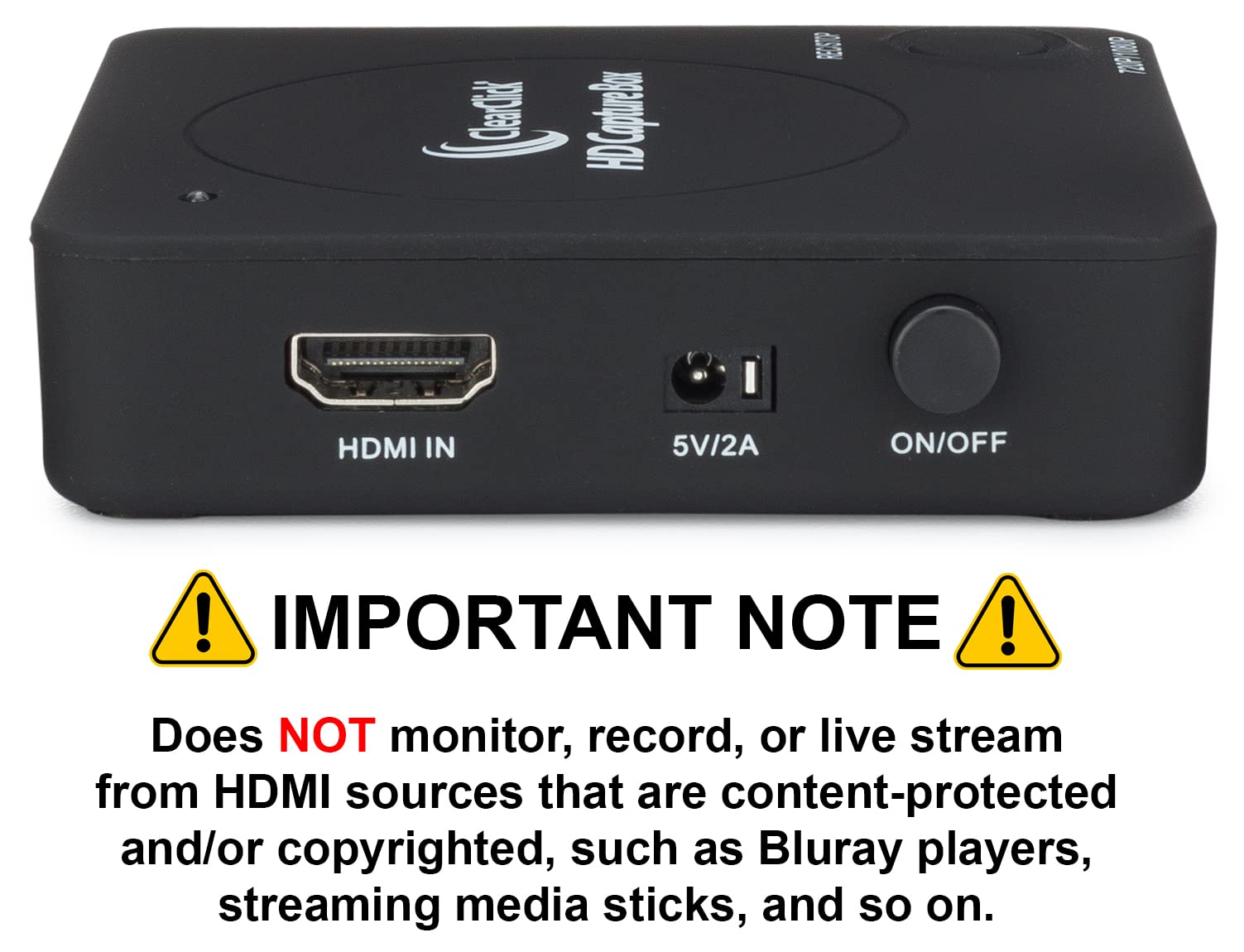 ClearClick HD Capture Box - Capture Video from Gaming Devices & HDMI Sources (No Computer Required)