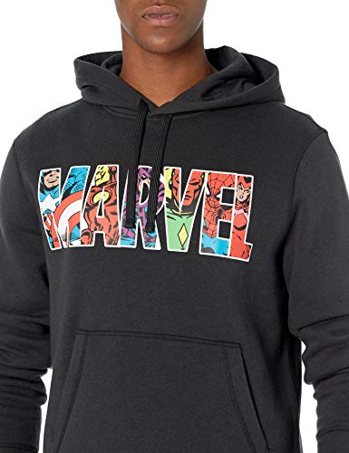 Amazon Essentials Disney | Marvel | Star Wars Men's Fleece Pullover Hoodie Sweatshirts - Discontinued Colors, Marvel Character Logo, XX-Large