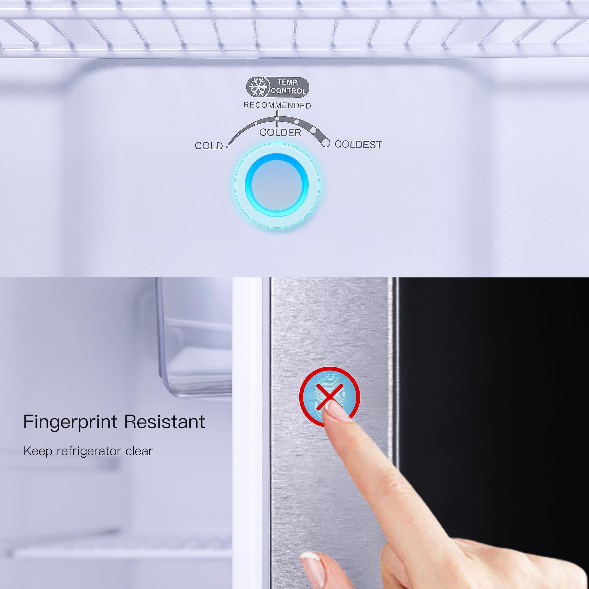 THFRIONE 30“ Top Freezer Refrigerator with 17.6 Cu. Ft.Capacity, Adjustable Thermostat Control, Full Size Freestanding Frost Free Fridge for Garage/Office/Home/Apartment, Stainless Steels Grey