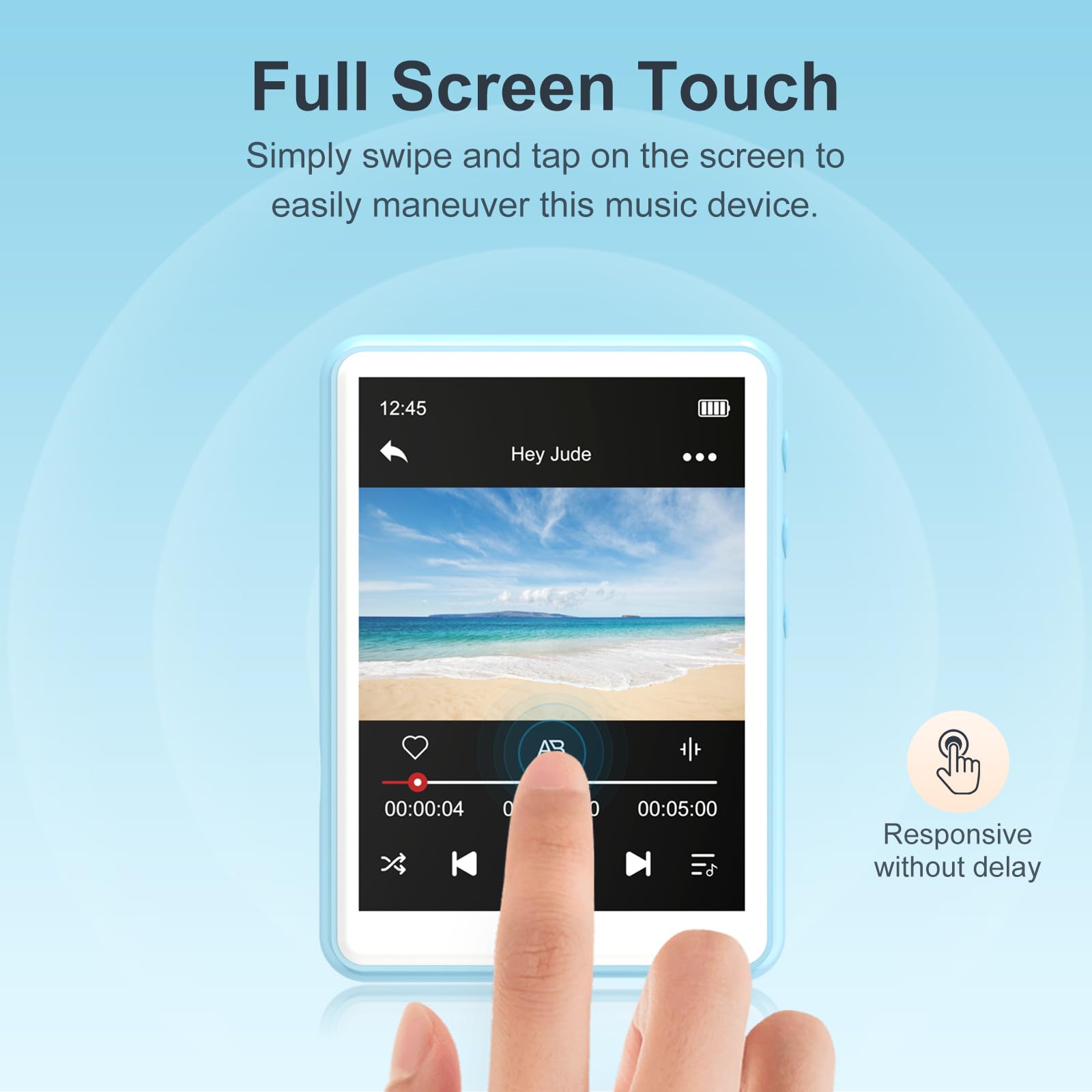 64GB MP3 Player with Bluetooth 5.3 - MECHEN 2.4" Full Touch Screen,Portable Digital HiFi Lossless Sound Music MP3 MP4 Player with Speaker,FM Radio,Line-in Recording,E-Book,Earphones Included.