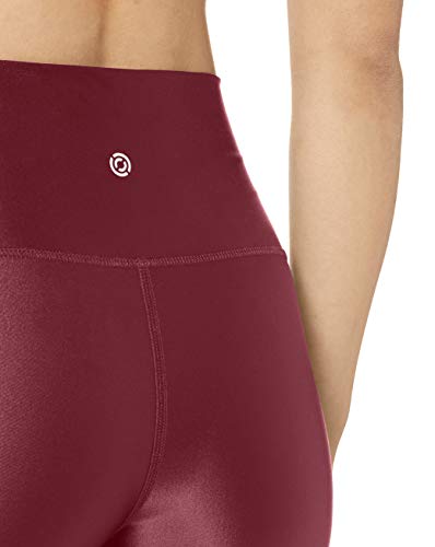 Amazon Brand - Core 10 Women's Icon Series Liquid Shine High Waist Yoga Short β 5 Merlot, Large