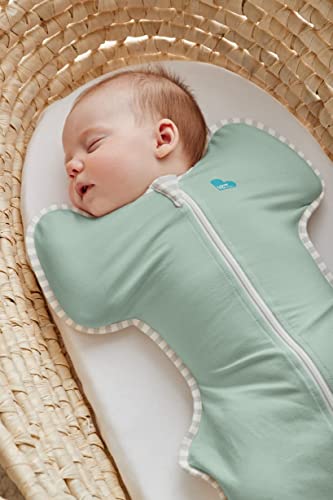 Love to Dream Swaddle UP Self-Soothing Sleep Sack 8-13 lbs., Lightweight Spring Swaddle for Dramatically Better Sleep, Snug Fit Calms Startle Reflex, 0.2TOG, Olive, Small