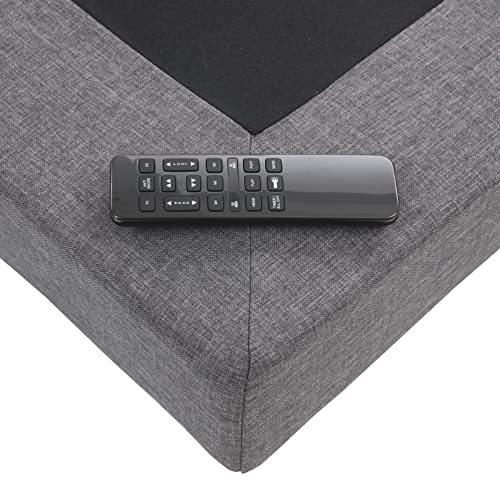 Adjustable Comfort Upholstered Adjustable Bed Base with Massage, Wireless Remote, Three Leg Heights, and USB Ports-Ergonomic, King, Black