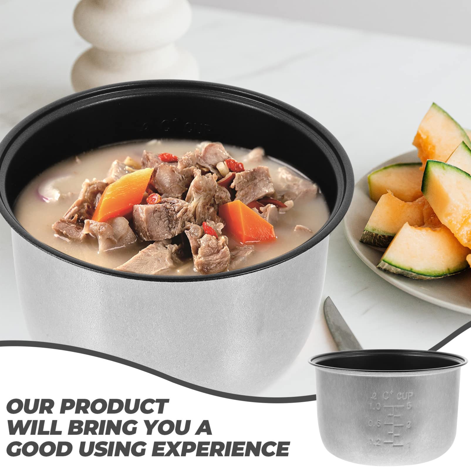 Angoily Rice Cooker Small Rice Container 1 Set Rice Cooker Inner Pot Pressure Cooker Replacement Liner Non-sticks Baking Pot Mixing Bowl for Kitchen Restaurant 2L Rice Cooker Small Rice Container