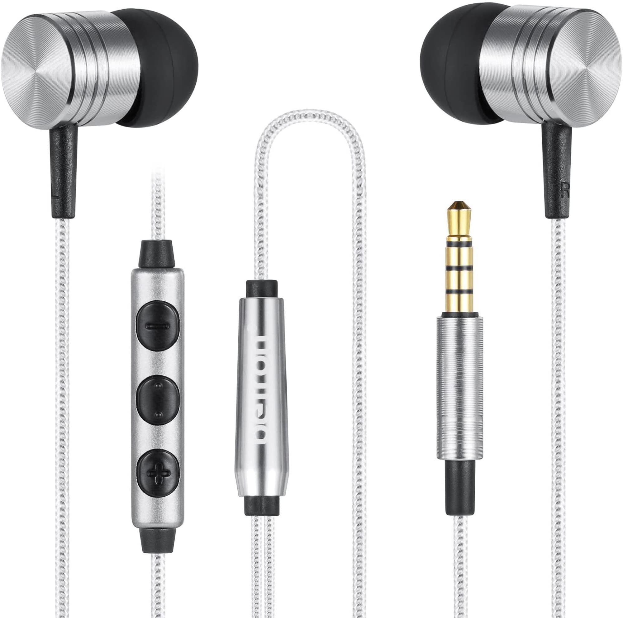 Betron B650 Earphones Wired Headphones in Ear Noise Isolating Earbuds with Microphone and Volume Control Powerful Bass Driven Sound, 10mm Large Drivers