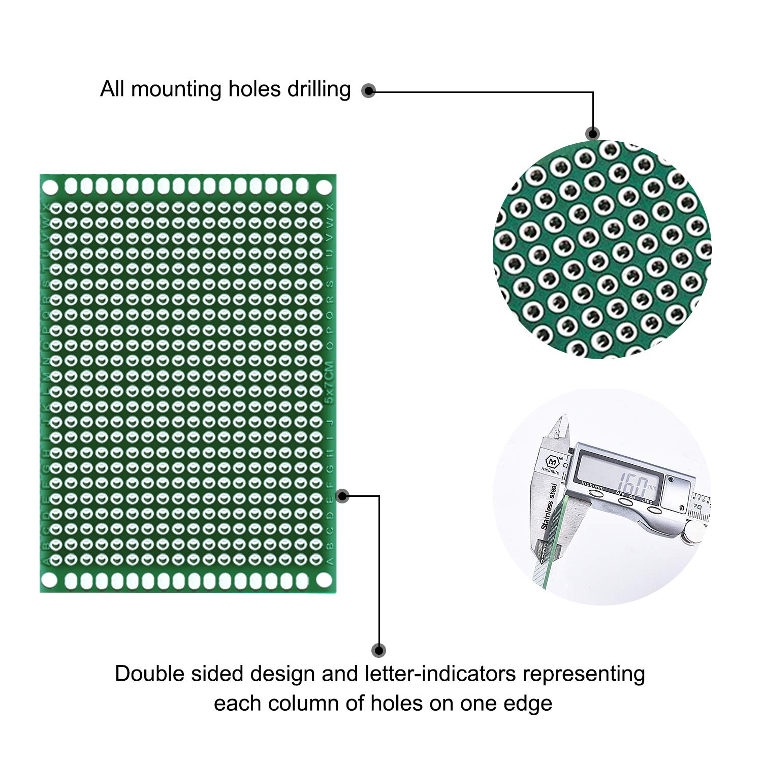 Smraza 104pcs Double Sided PCB Board Kit, Prototype Boards for DIY Soldering and Electronic Project Circuit Boards Compatible with Arduino Kits, 30PCS 40 Pin 2.54mm Male and Female Header Connector