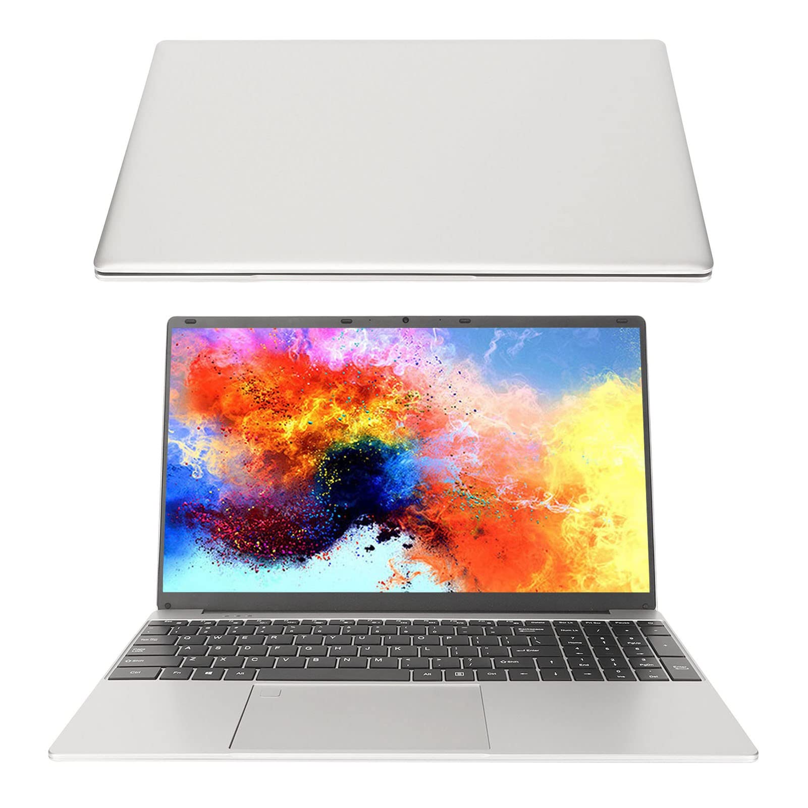 Acogedor 15.6in Ultra Slim Laptop, Windows11, IPS 1920x1080 HD Screen, 16GB + 256GB, for Intel N5095, Backlit Keyboard, Fingerprint Unlock, 2.4G 5G WiFi Thin Portable Laptop Computer