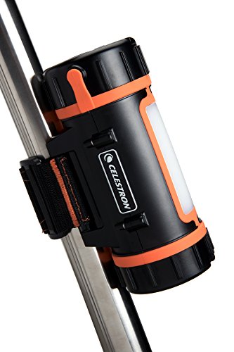 Celestron - PowerTank Lithium Telescope Battery – Rechargeable Portable 12V Power Supply for Computerized Telescopes - 10 Hour capacity/86 Wh - Red/White LED Flashlight - 2 USB Ports