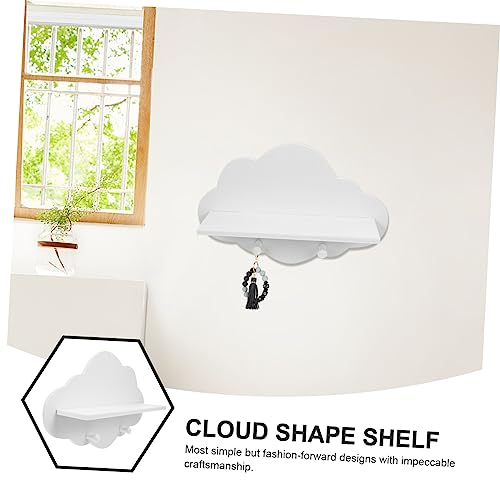 ARTIBETTER 1pc Shelf Blush Decor Wood Storage Shelves White Storage Shelves Wall Cloud Shelf for Nursery Floating Shelves Wooden White Storage Shelf Wall Mounted Shelves Finishing Shelf Fold