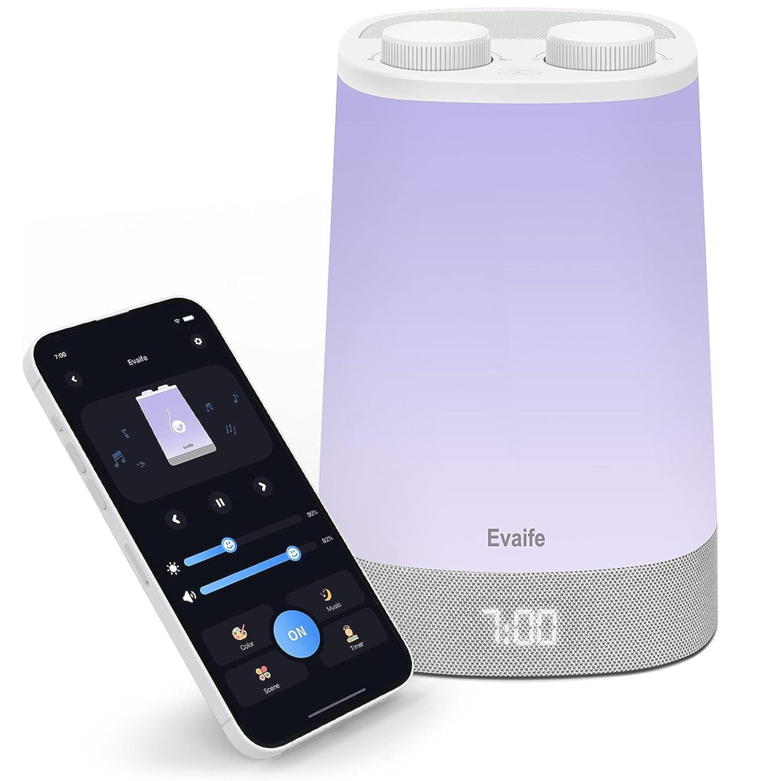 Baby Sleep Sound Machine Maker Okay to Wake White Noise Hushh Soother Trainer, Night Light Speaker with Alarm Clock, App Control, Timer Nursery Toddler Registry Kid Adult Bedroom Decor Home Essential