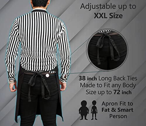 RUVANTI Professional Grade Durable Extra Large XXL Men/Women Aprons for Cooking BBQ Work Chef